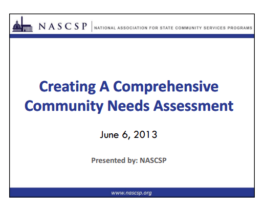 Community Action Guide to Comprehensive Community Needs Assessments ...